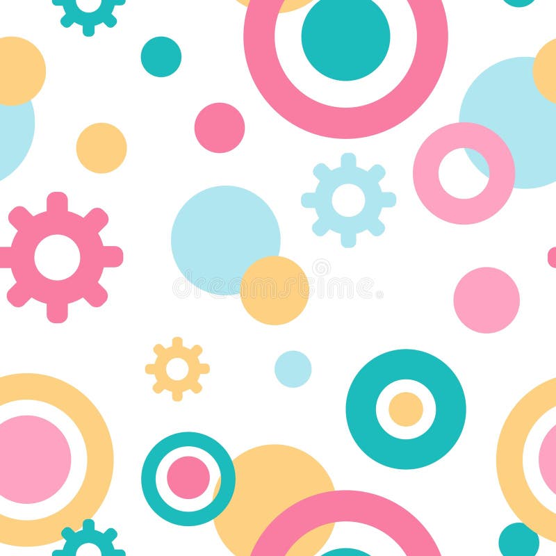 Geometric Shape Seamless Pattern in Trendy Risograph Print Style ...