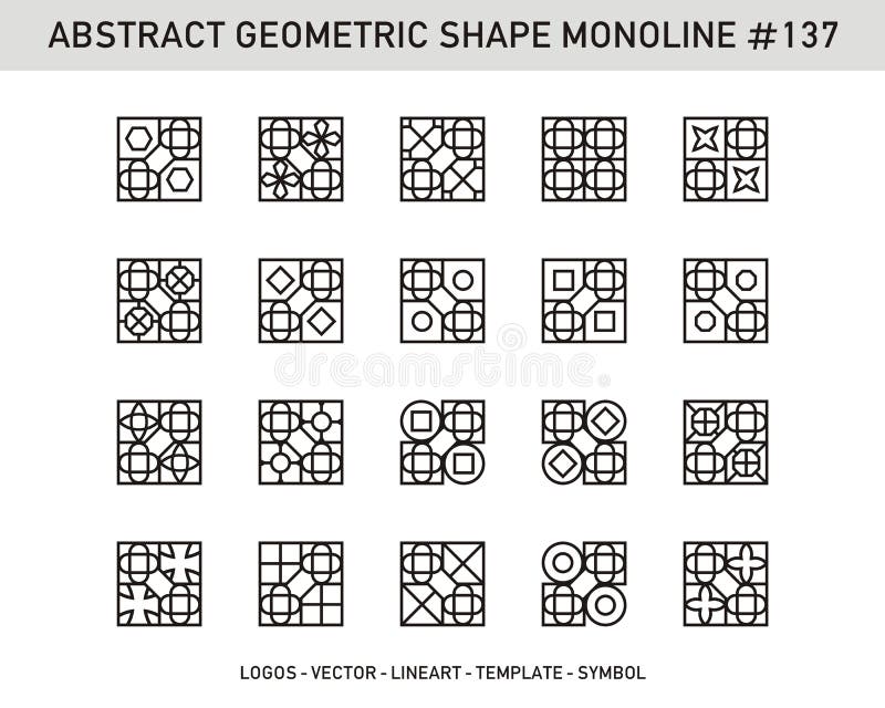 Geometric Shape Set stock illustration. Illustration of font - 97221614