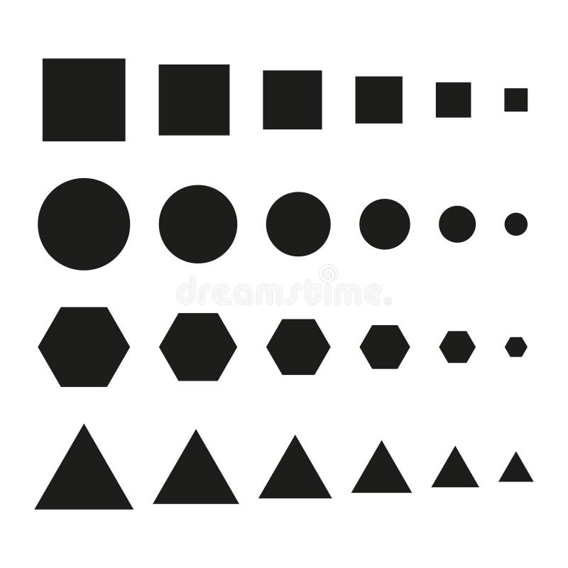 Geometric Shape Set. Simple Black Shapes. Abstract Vector Symbols ...