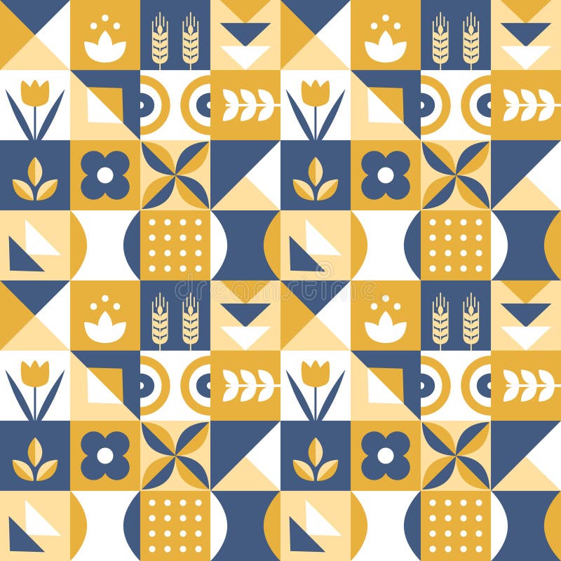 Geometric Shape Square Pattern. Seamless Abstract Print with Simple ...