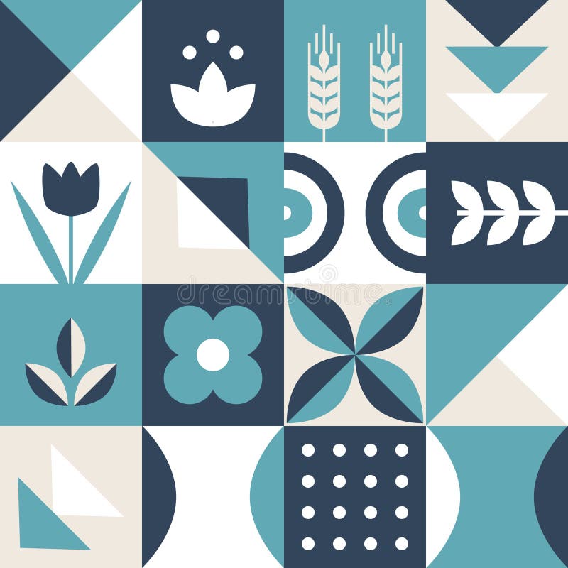 Geometric Shape Square Pattern. Seamless Abstract Print with Simple ...