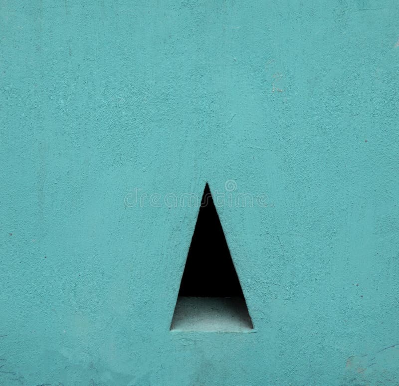 Geometric Shape of Triangle Shadow in Blue Concrete Wall Stock Image ...