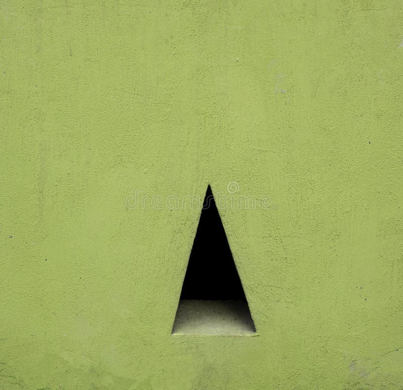 Geometric Shape of Triangle Shadow in Green Concrete Wall Stock Image ...