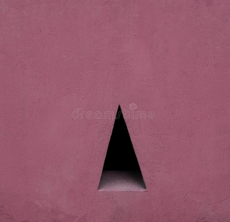 Geometric Shape of Triangle Shadow in Pink Concrete Wall Stock Image ...
