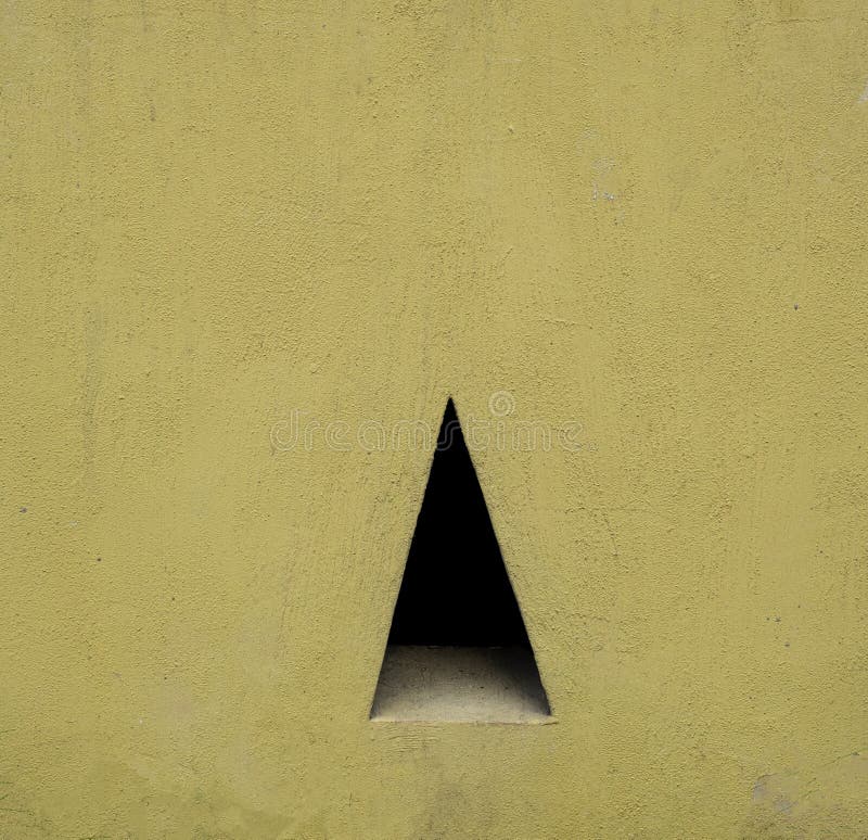 Geometric Shape of Triangle Shadow in Yellow Concrete Wall Stock Image ...