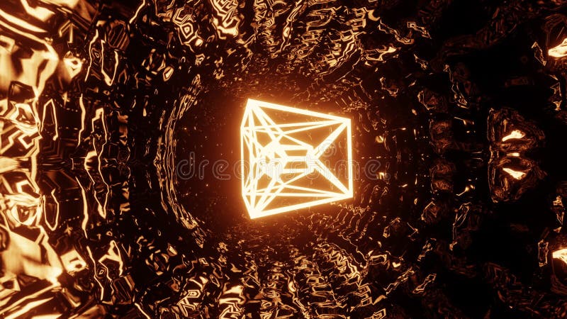 Geometric Shape Triangular Pyramid Sparkles Color For Musical Rhythm