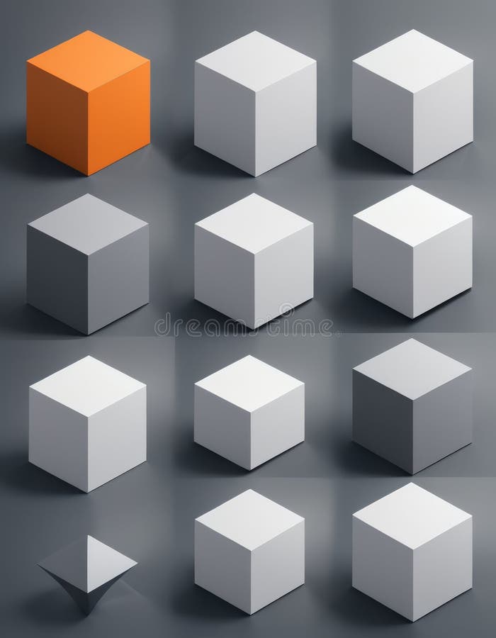 Geometric Shape Variety on Grey Background Stock Illustration ...
