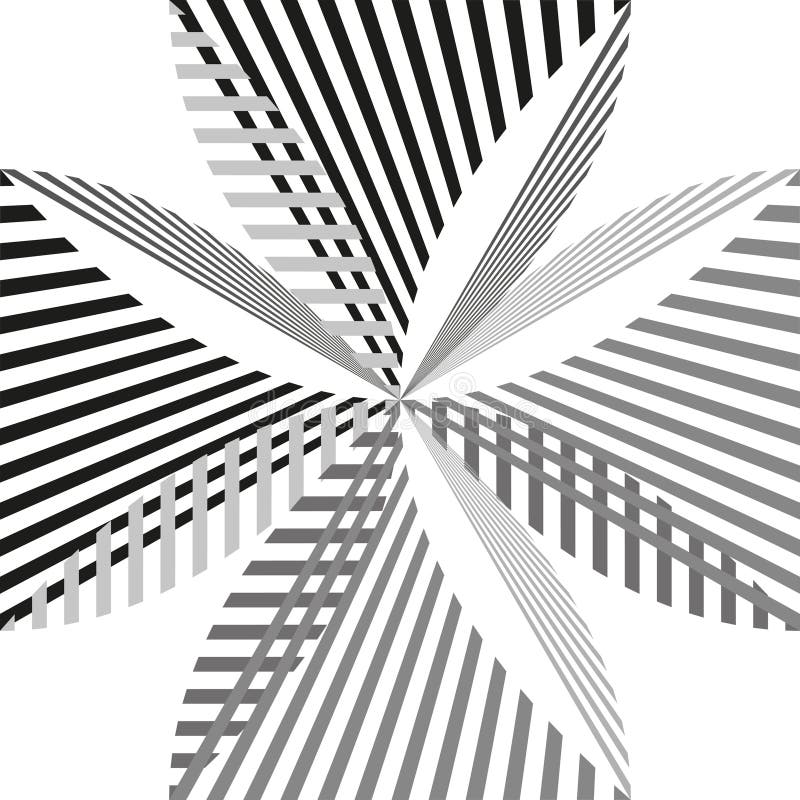 Geometric Shape Vector. Abstract Striped Design. Radiant Line Star ...