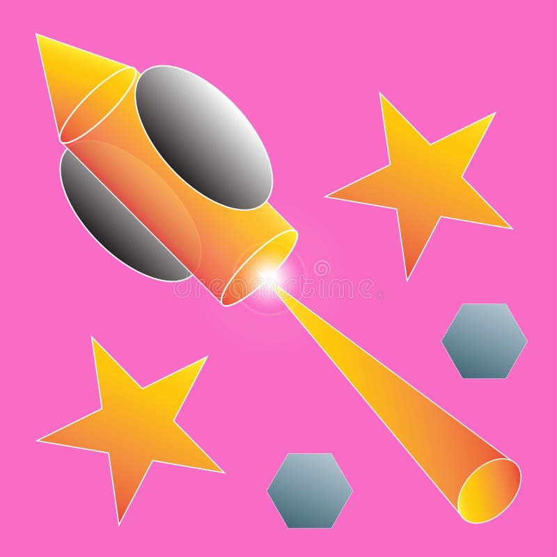 Aircraft Flying Rocket Made of Geometric Shapes with Gradient Stock ...