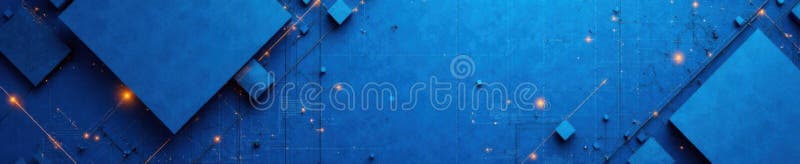 Geometric Shapes in Abstract Blue Blueprint Background with ...
