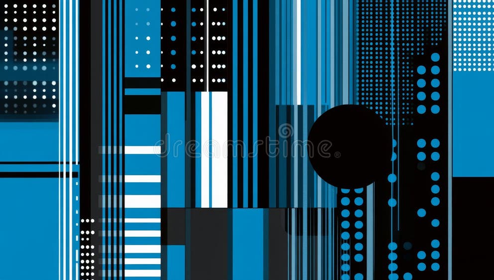 Geometric Shapes in Abstract Forms are Depicted in Blue and Black with ...