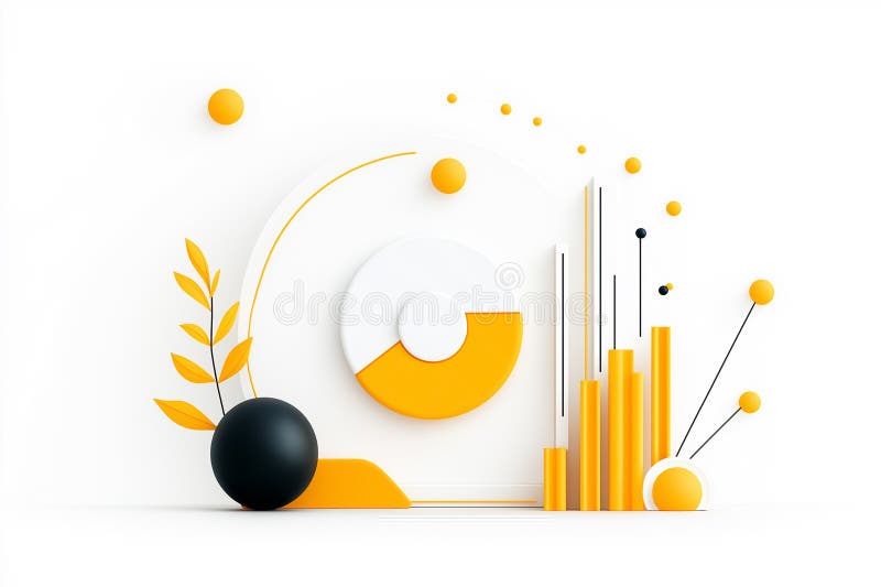 Geometric Shapes Arranged in Dynamic Composition with Black and Yellow ...