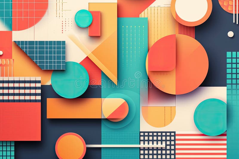 Geometric Shapes Arranged in Visually Dynamic and Balanced Harmony ...