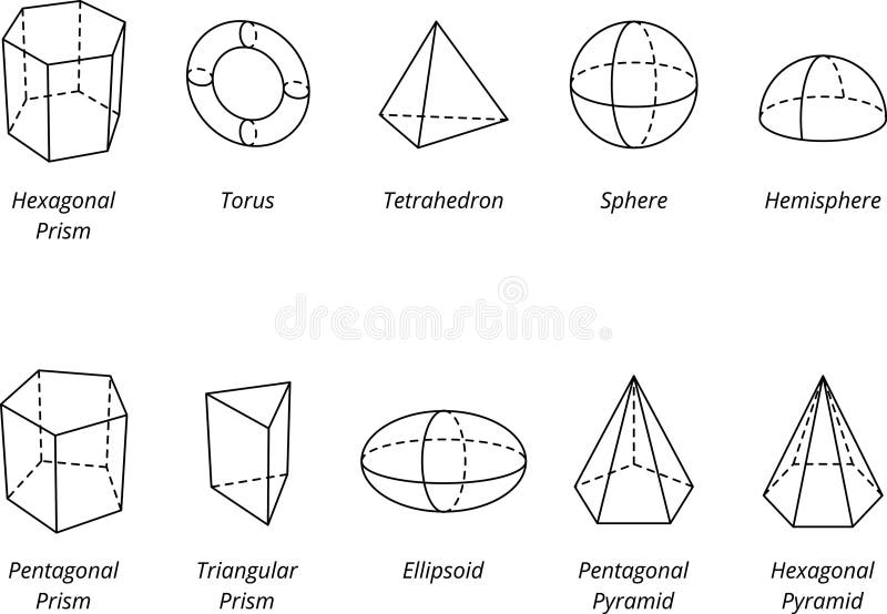 Geometric Shapes. Black Geometric Figures. Set of Vector Images Stock ...