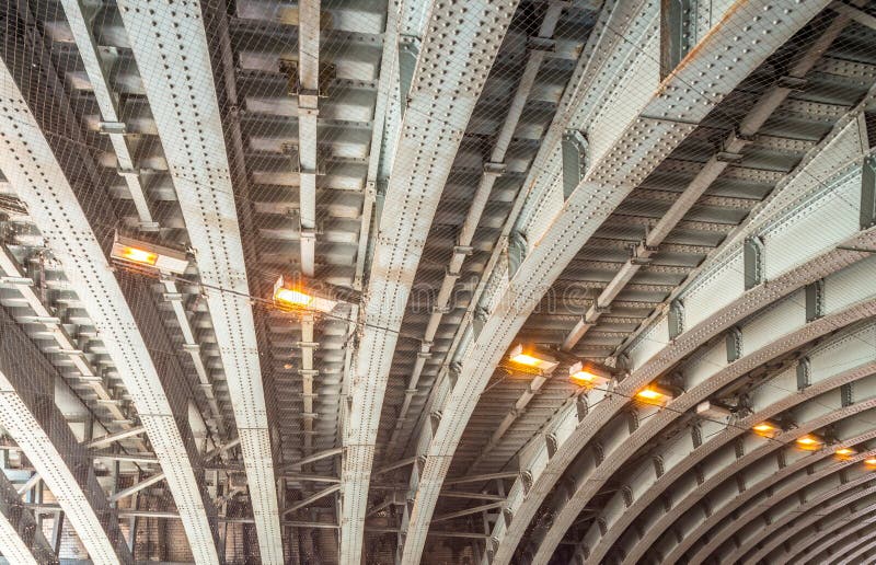 Geometric Shapes of Bridge Structure. View from Underneath Stock Image ...