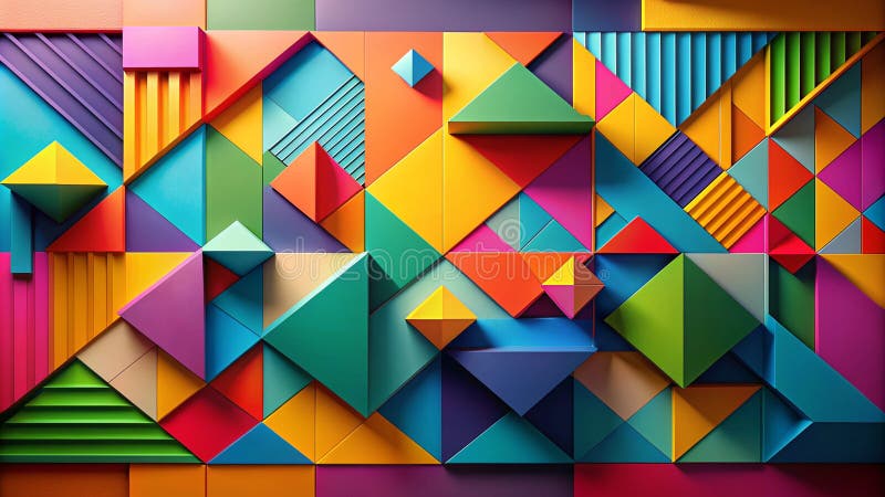 Geometric Shapes and Bright Colors in Bold Abstract Art Making a ...