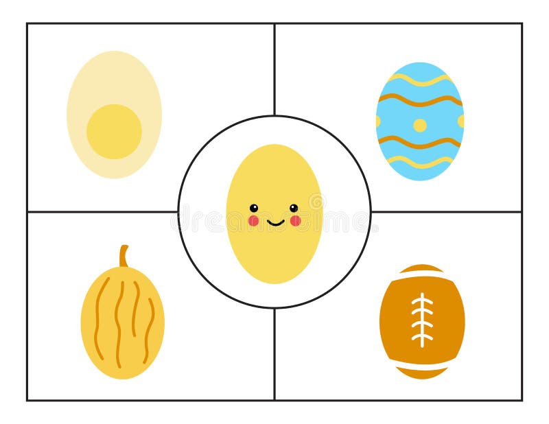 Learning Oval Shape for Children. Basic 2d Shapes. Stock Vector ...