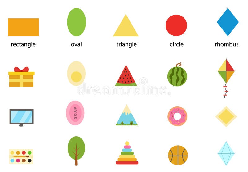 Learning Basic Geometric Form for Children. Set of All Basic Shapes ...