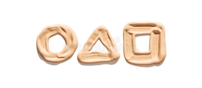 Geometric Shapes Circle Triangle Square Formed with Beige Liquid ...