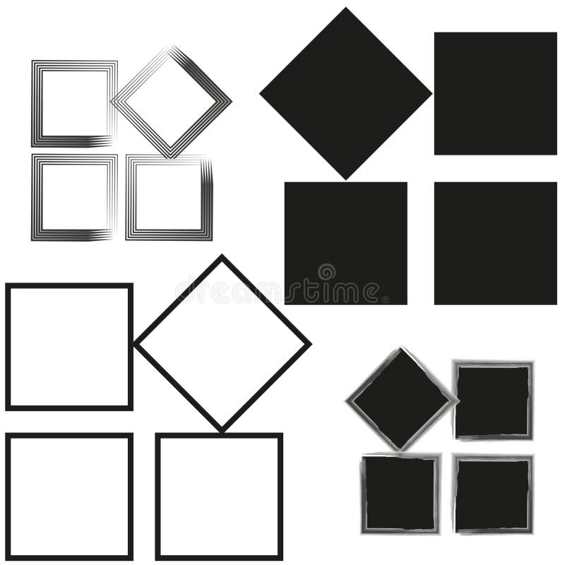 Geometric Shapes Collection. Squares and Diamonds. Vector Design ...