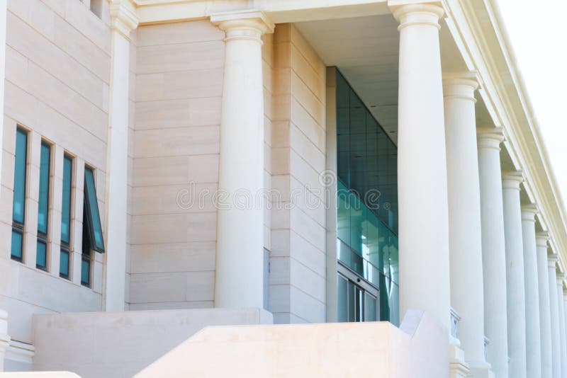 Geometric Shapes and Columns of a Classic Building Stock Image - Image ...