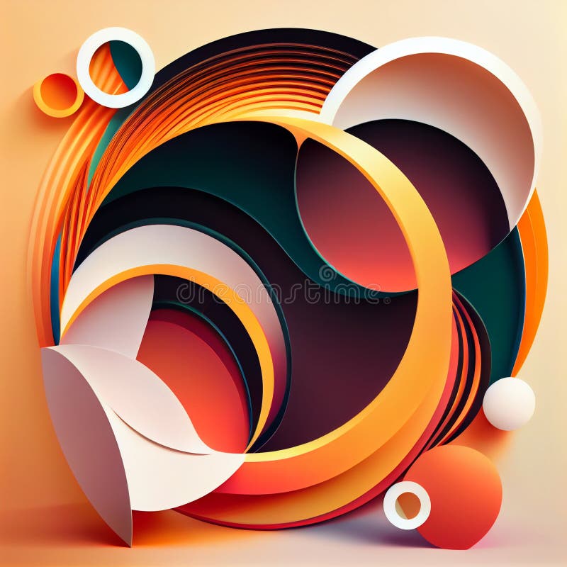 Geometric Shapes Composition Abstract Background Stock Illustration ...