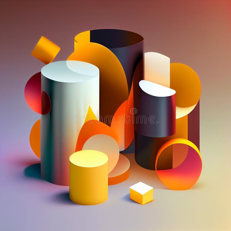 Geometric Shapes Composition Abstract Background Stock Illustration ...