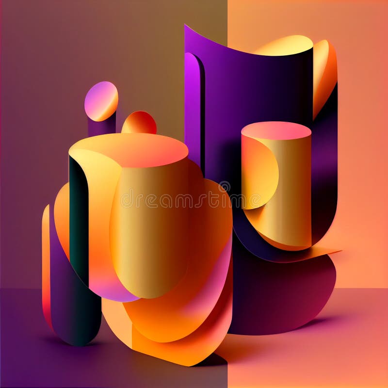 Geometric Shapes Composition Abstract Background Stock Illustration ...