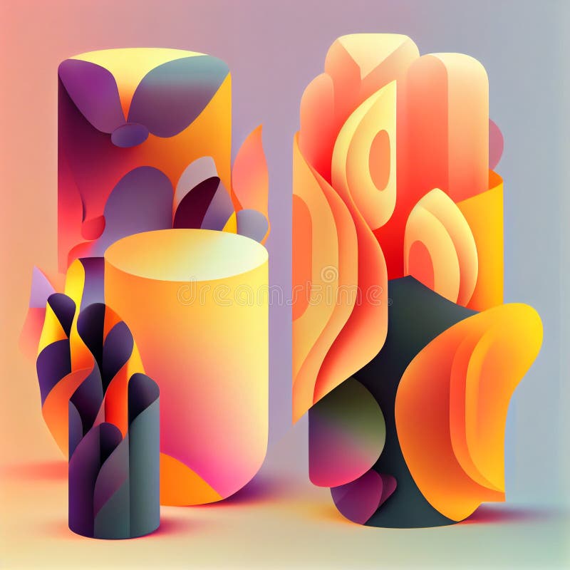 Geometric Shapes Composition Abstract Background Stock Illustration ...