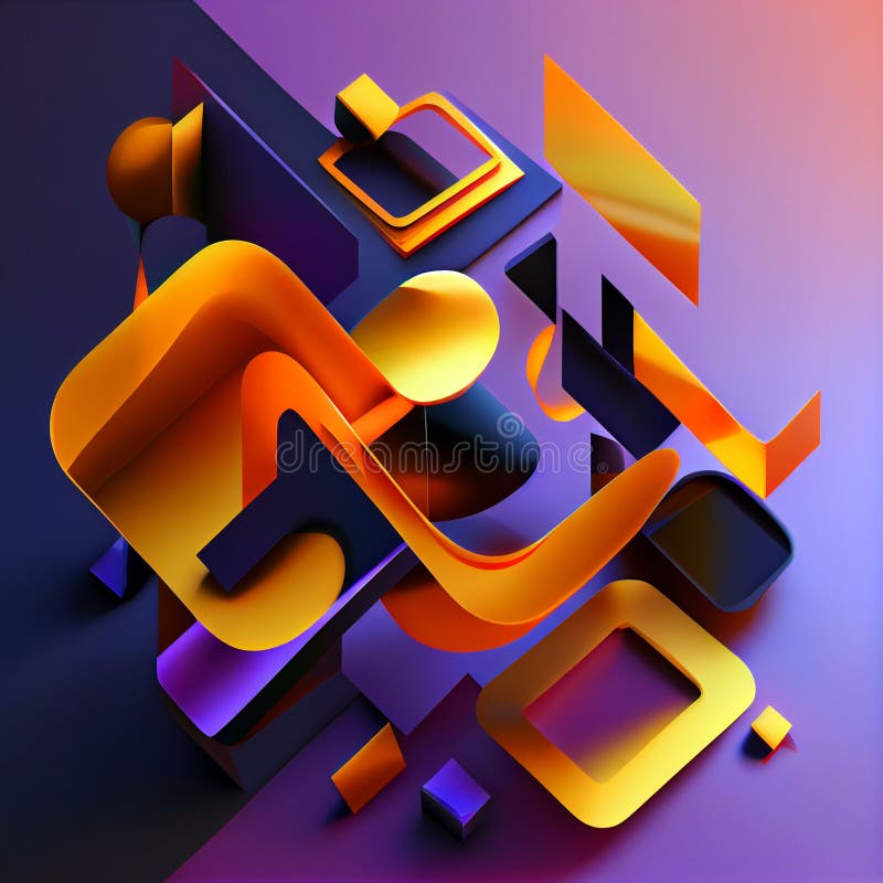 Geometric Shapes Composition Abstract Background Stock Illustration ...