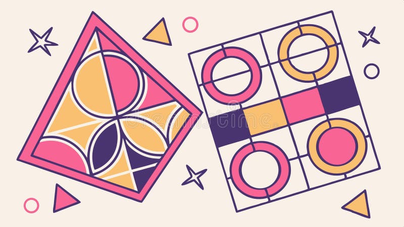 Geometric Shapes Composition, Abstract and Colorful Vector Design ...