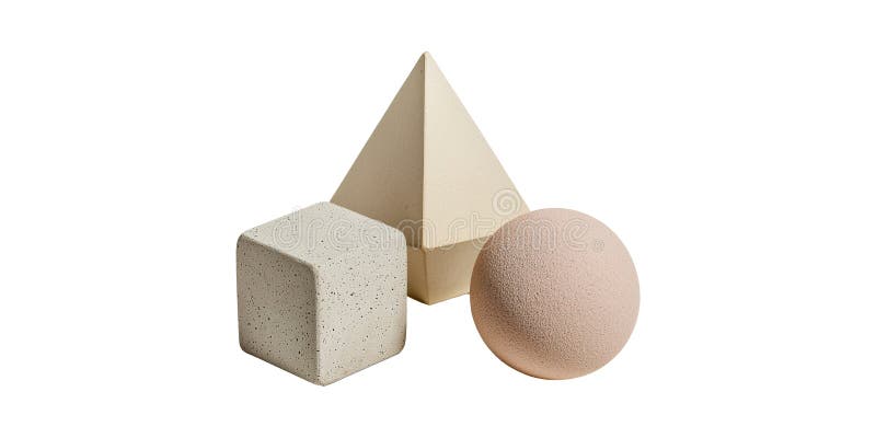 Geometric Shapes Composition with Cube, Pyramid, and Sphere. Abstract ...