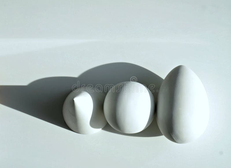 The Geometric Shapes of the Cone, Ball and Egg on White Background ...