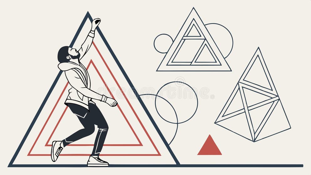 Geometric Shapes Construction, Abstract Design and Technical Drawing ...