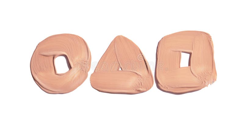 Geometric Shapes Created with Beige Makeup Foundation on White ...