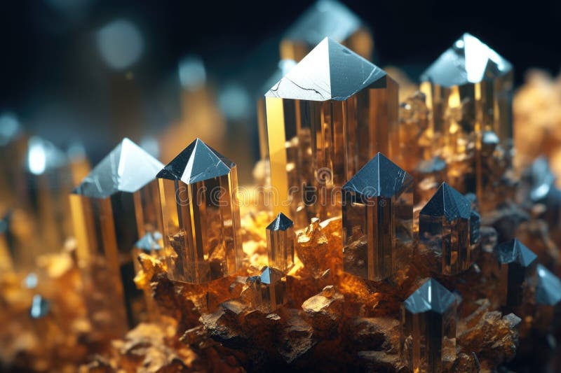 Geometric Shapes in Crystal Formations Macro Stock Illustration ...