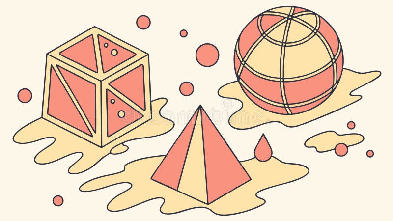 Geometric Shapes Cube Sphere Pyramid Abstract Art, Vector Design ...