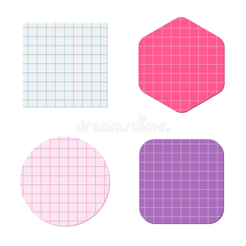Geometric Shapes Cut Out of Squared Graph Paper Stock Vector ...