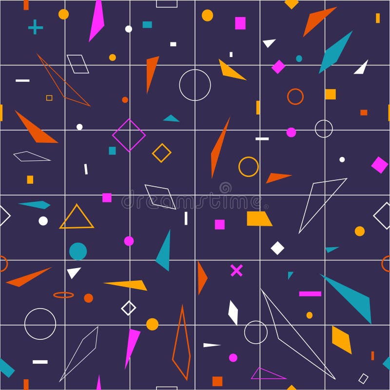 Geometric Shapes Cute Seamless Pattern Stock Vector - Illustration of ...