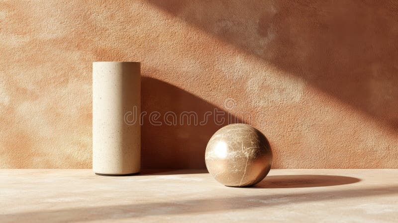 Geometric Shapes with Cylinder and Sphere Casting Shadows on Textured ...