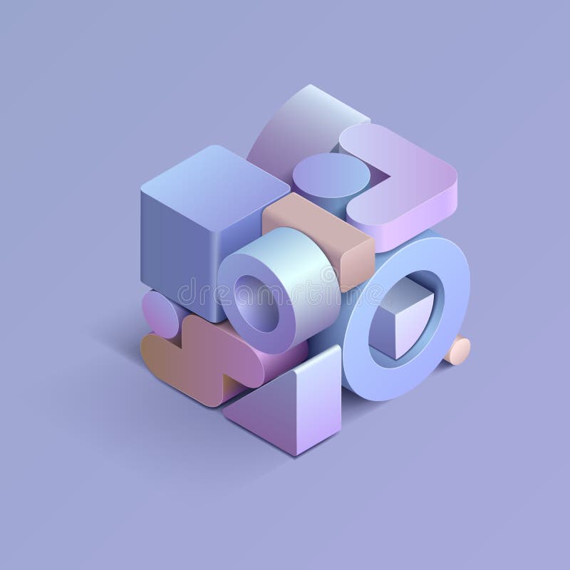 3d Basic Shapes Composition Stock Illustrations – 197 3d Basic Shapes ...