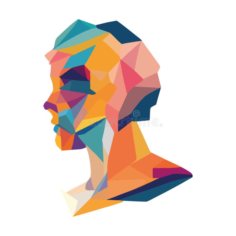 Geometric Shapes Form Human Abstract Design Stock Vector - Illustration ...