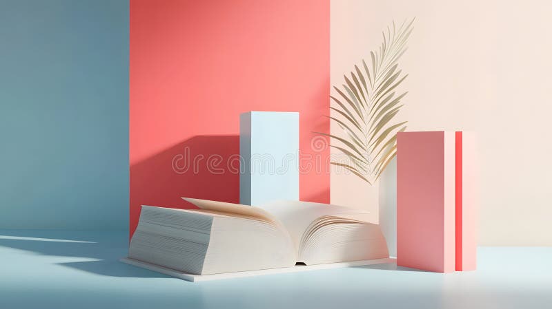 Geometric Shapes Form a Stylized Open Book Stock Illustration ...