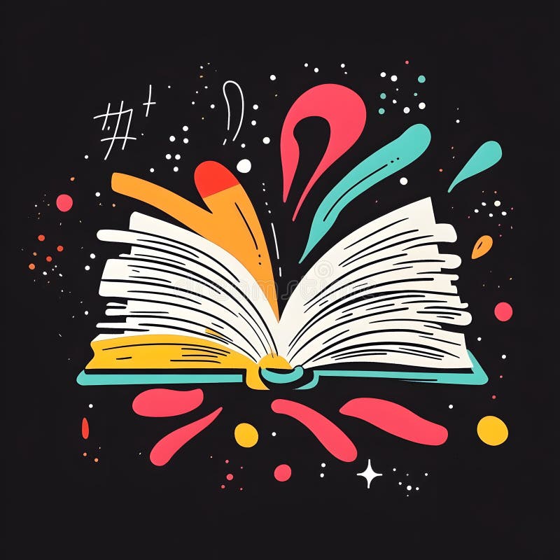 Geometric Shapes Form a Stylized Open Book Stock Illustration ...