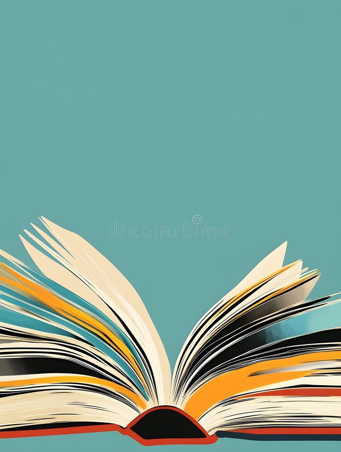 Geometric Shapes Form a Stylized Open Book Stock Illustration ...