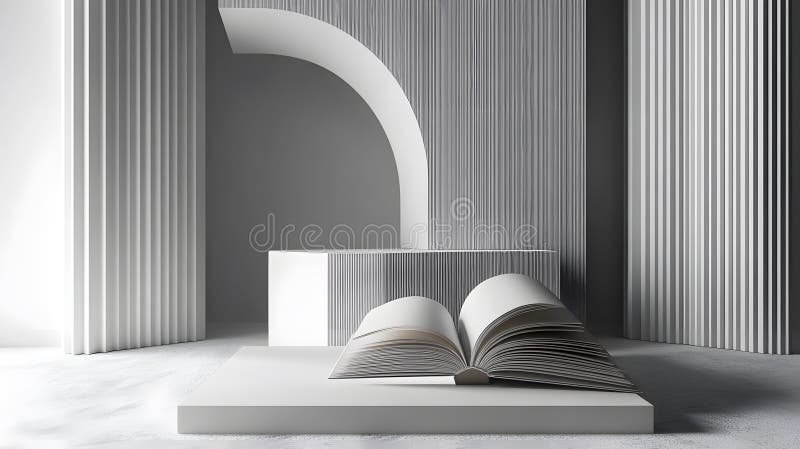 Geometric Shapes Form a Stylized Open Book Stock Illustration ...