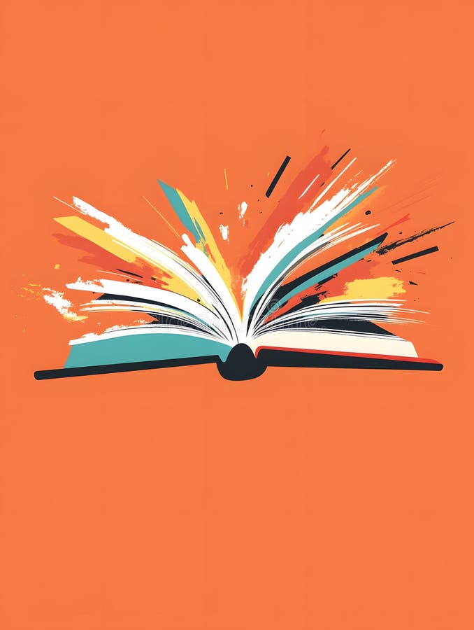 Geometric Shapes Form a Stylized Open Book Stock Illustration ...