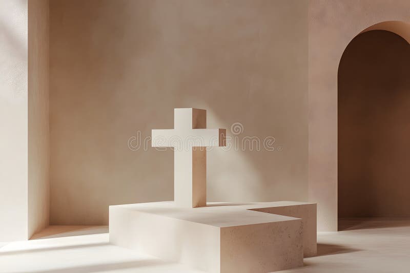 Geometric Shapes Form a Subtle Cross Stock Illustration - Illustration ...