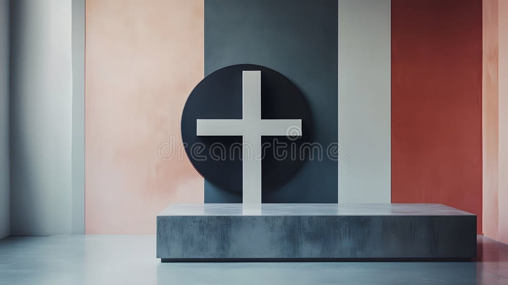 Geometric Shapes Form a Subtle Cross Stock Illustration - Illustration ...