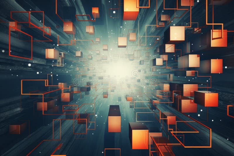 Geometric Shapes Forming a High-tech Background Stock Illustration ...